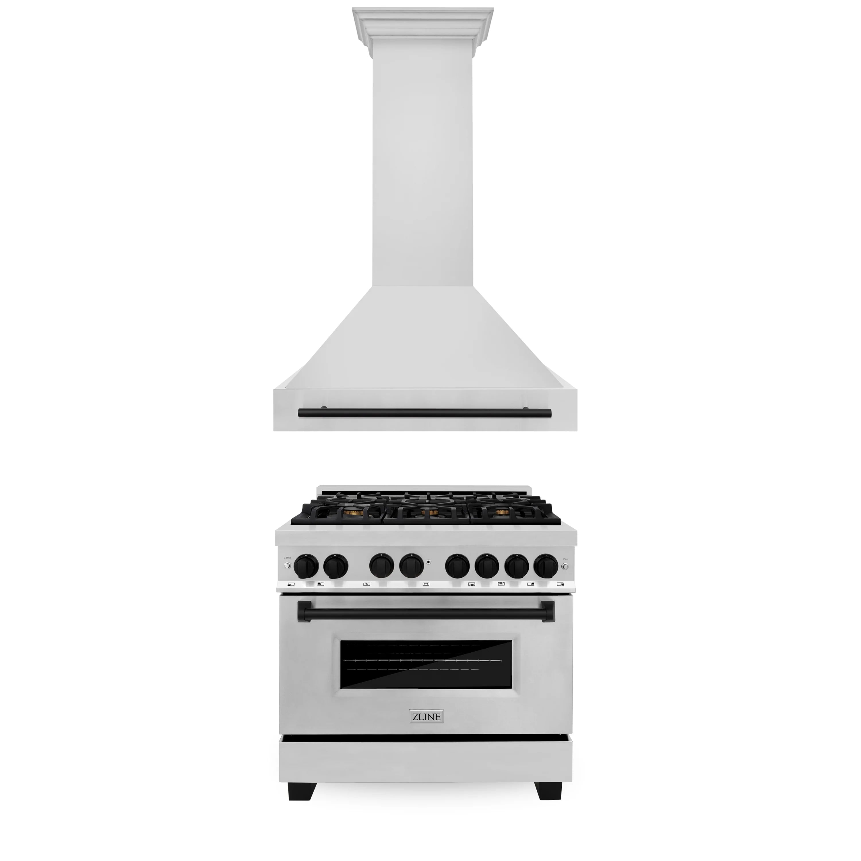 ZLINE 36" Autograph Edition Kitchen Package with Stainless Steel Dual ...