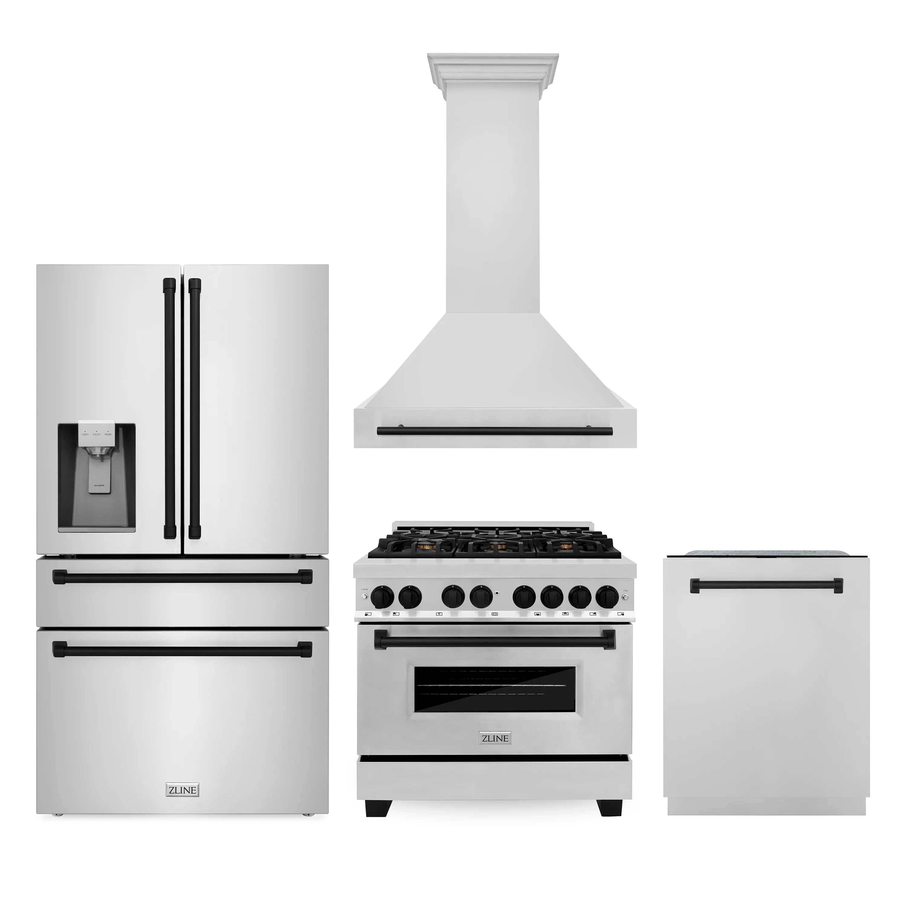ZLINE 36" Autograph Edition Kitchen Package with Stainless Steel Dual ...